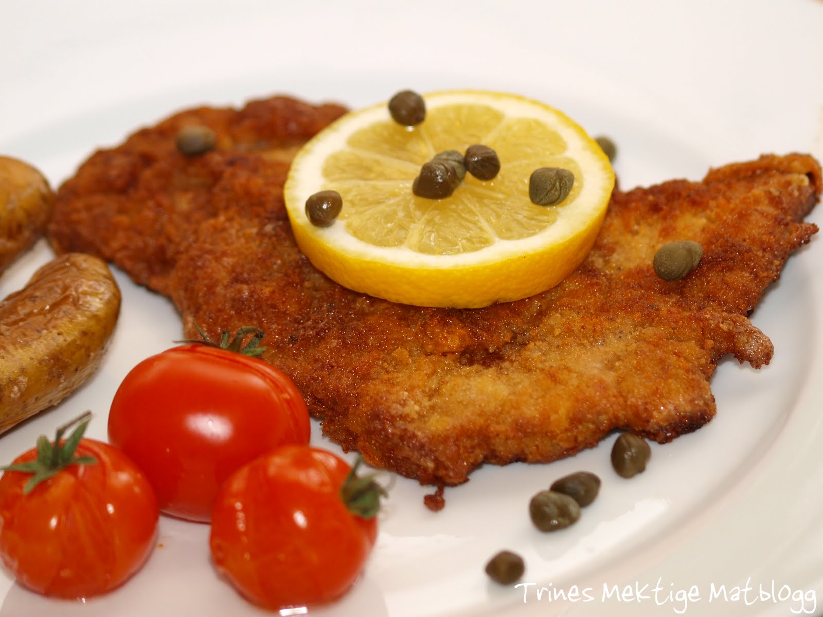 Svineschnitzel med sitron og kapers | TRINES MATBLOGG