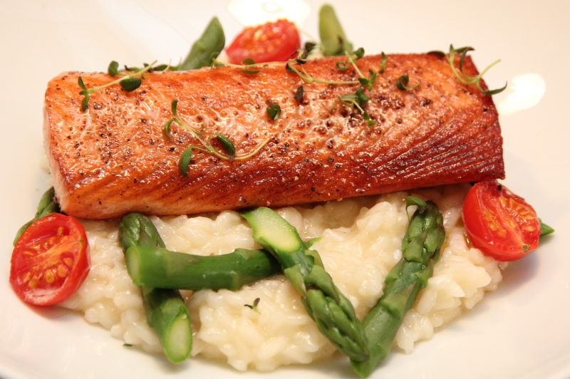 Pannestekt laks med risotto | TRINES MATBLOGG