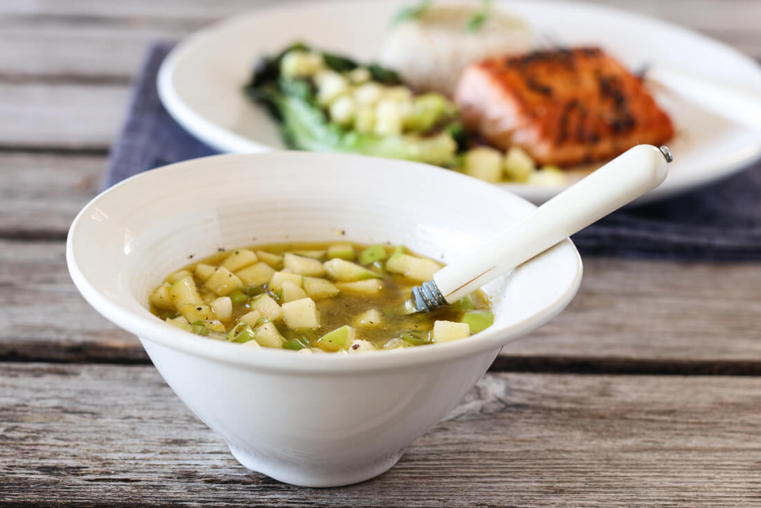 LAKS MED HJERTESALAT OG EPLEVINAIGRETTE | TRINES MATBLOGG