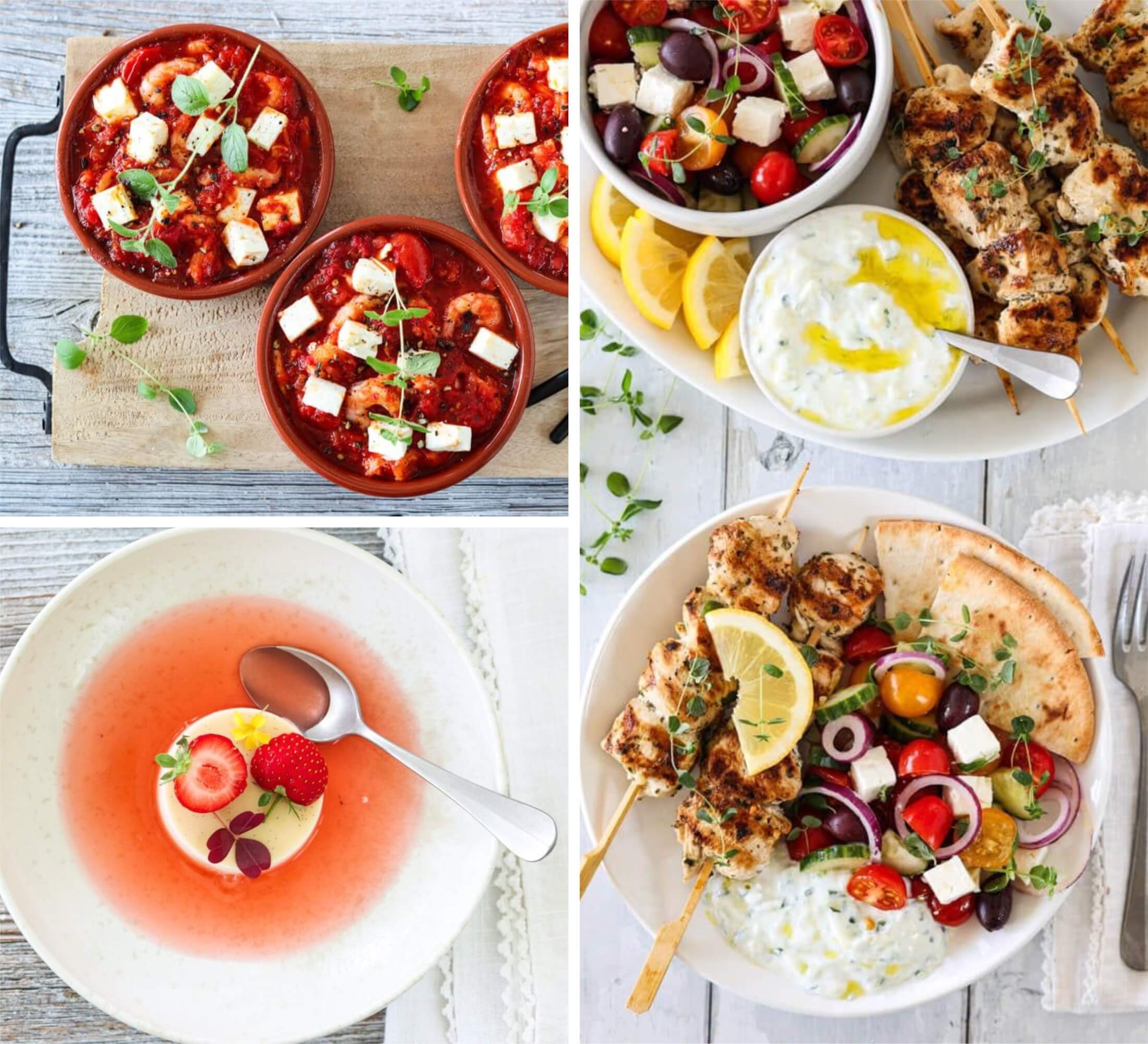 JUNIMENYEN; REKER SAGANAKI, KYLLING SOUVLAKI & PANNACOTTA MED ...