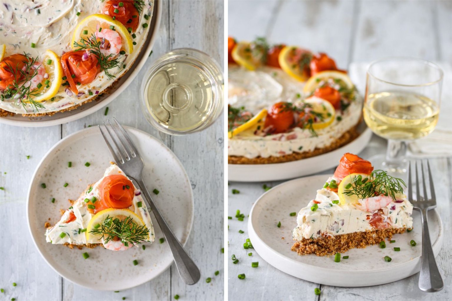 «OSTEKAKE» MED RØKT LAKS OG REKER | TRINES MATBLOGG